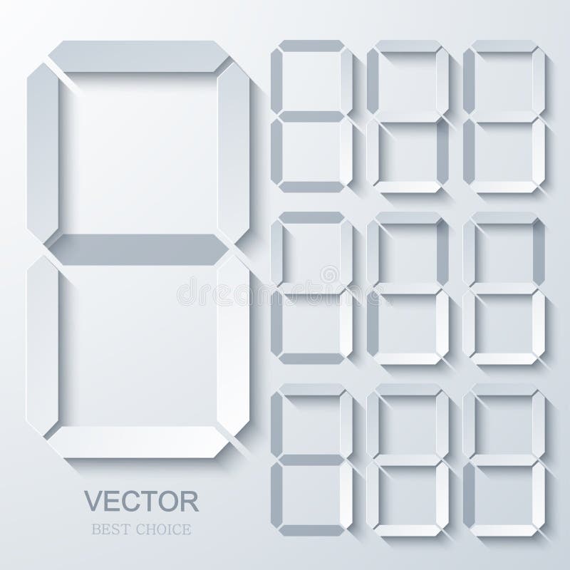 Vector Modern Electronic Numbers Set. Stock Vector - Illustration of ...
