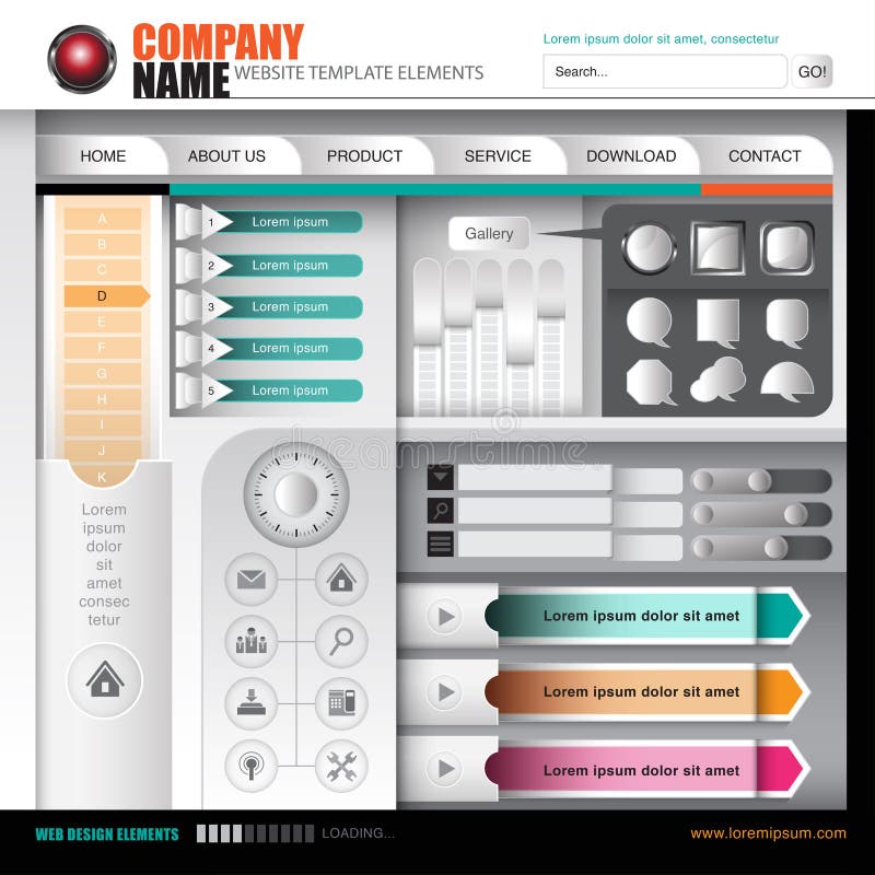 Website element template stock vector. Illustration of banner - 135977459