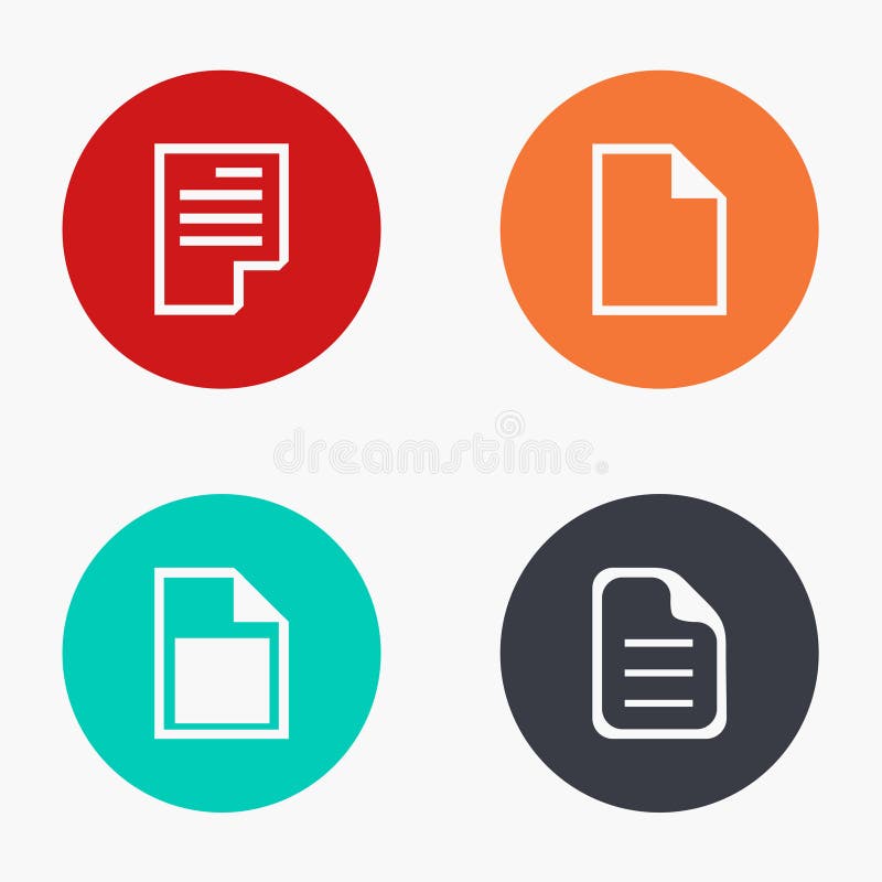 Vector Modern File Colorful Icons Set Stock Vector - Illustration of ...