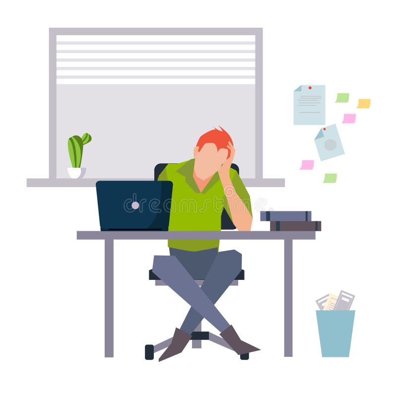 Vector Modern Flat Character Design on Businessman at Work Stock Vector ...