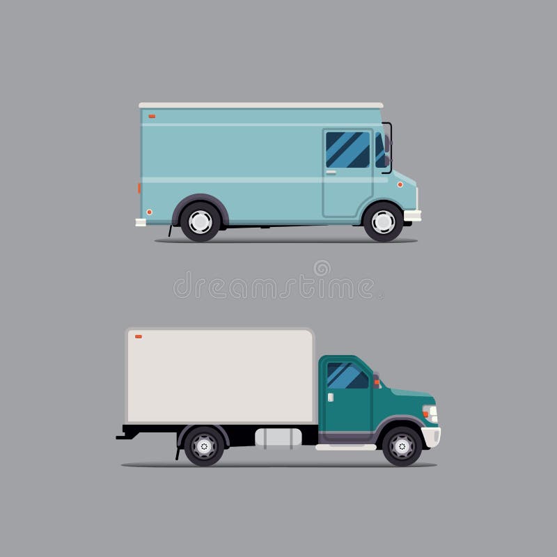 Vector Modern Flat Illustration Delivery Van. Commercial Vehicle ...