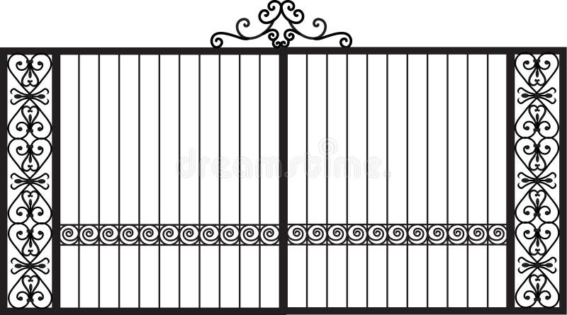 Vector Modern forged gates stock illustration. Illustration of ...