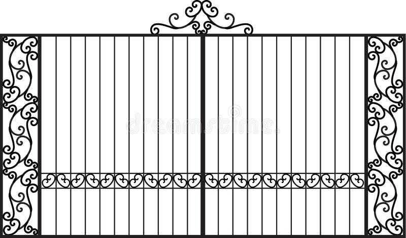 Vector Modern forged gates stock illustration. Illustration of effect ...