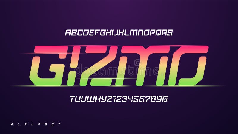 Vector Modern Funny Technology Alphabet, Creative Characters Set Stock ...