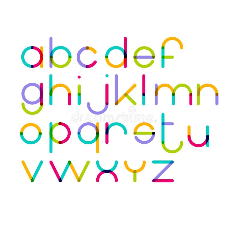 Vector Modern Geometric Circle Based Lowercase Letters Font ...