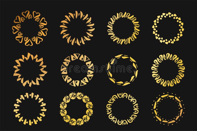 Vector Modern Geometric Handdrawn Ink Frames. Set of 12 Modern Frames ...