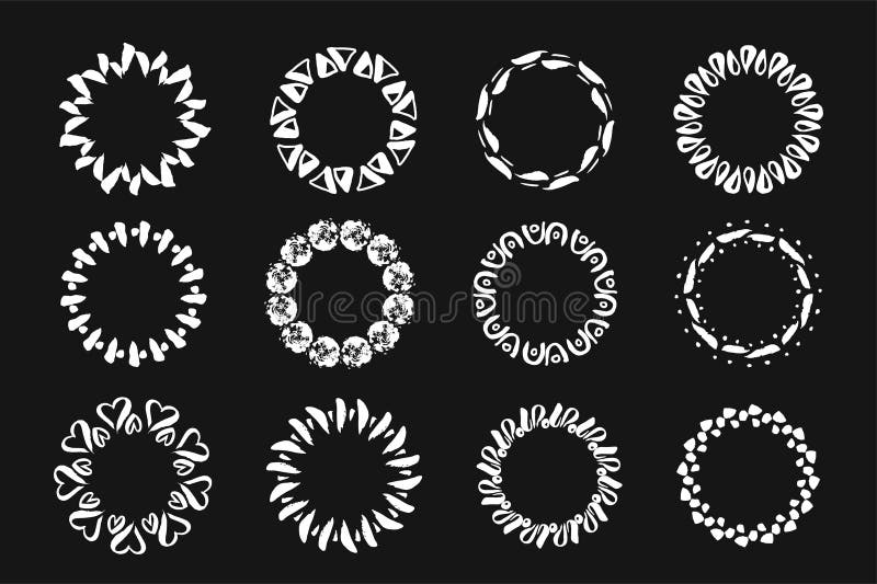 Vector Modern Geometric Handdrawn Ink Frames. Set of 12 Modern Frames ...