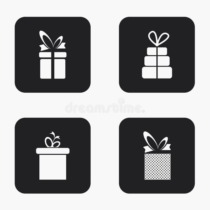 Vector Modern Gift Icons Set Stock Vector - Illustration of graphic ...