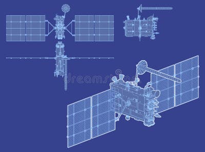 Vector Modern GPS Satellite Stock Vector - Illustration of science ...