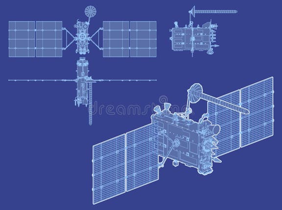 Vector Modern GPS Satellite Stock Vector - Illustration of science ...