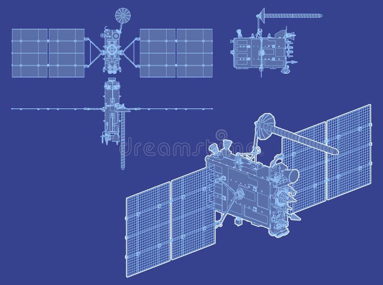Vector Modern GPS Satellite Stock Vector - Illustration of science ...