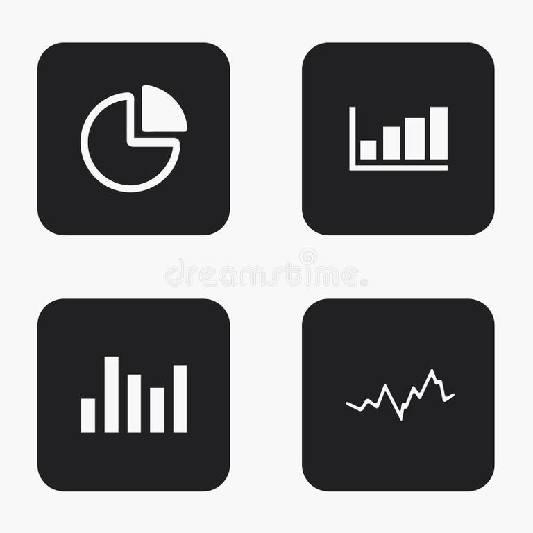 Vector Modern Graph Icons Set Stock Vector - Illustration of ...