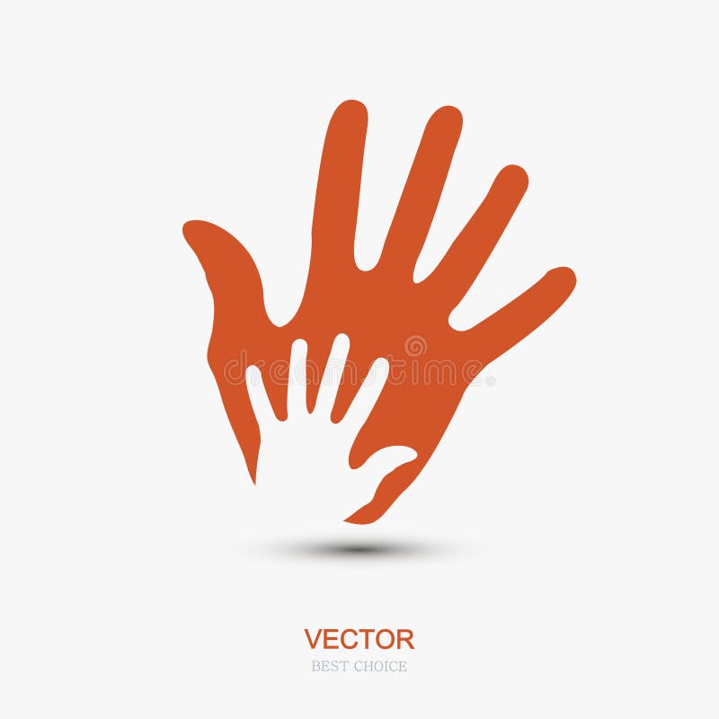 Isolated Orange White Vector Hands Logo Stock Vector Royalty Free