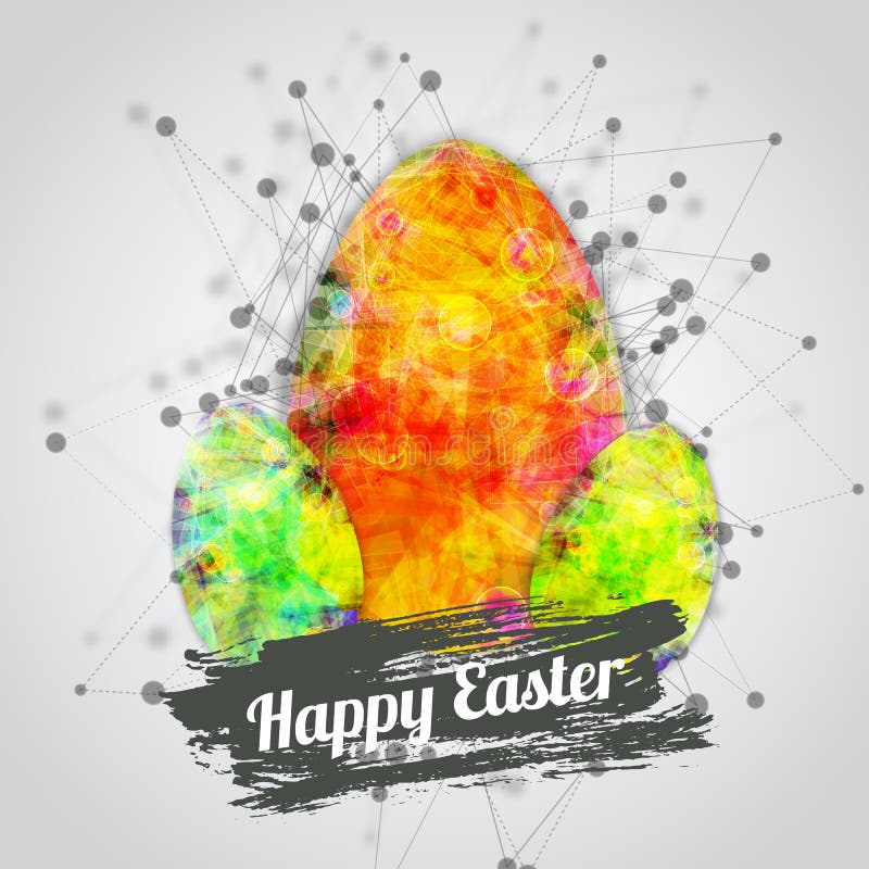 Vector Modern Happy Easter Card Design with Bright Stock Vector ...