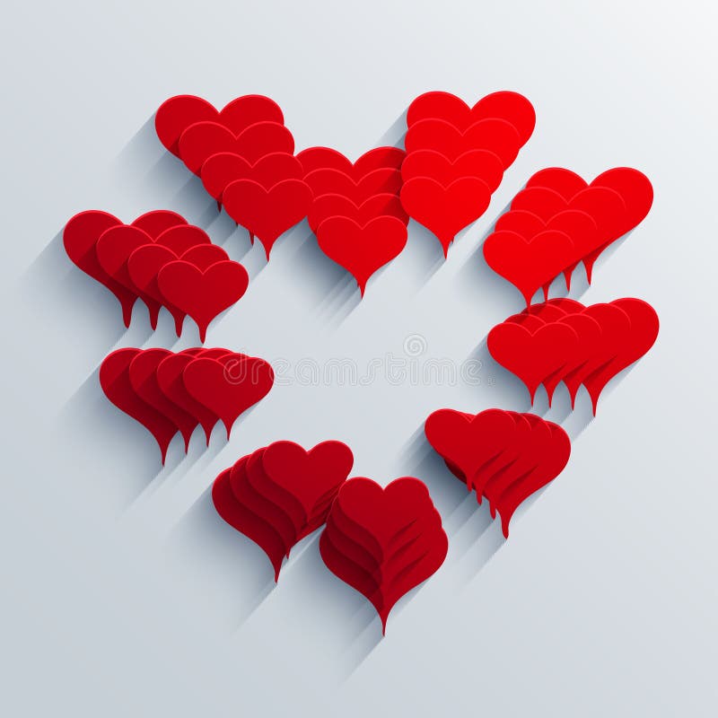 Modern red heart icons. stock illustration. Illustration of ornate ...