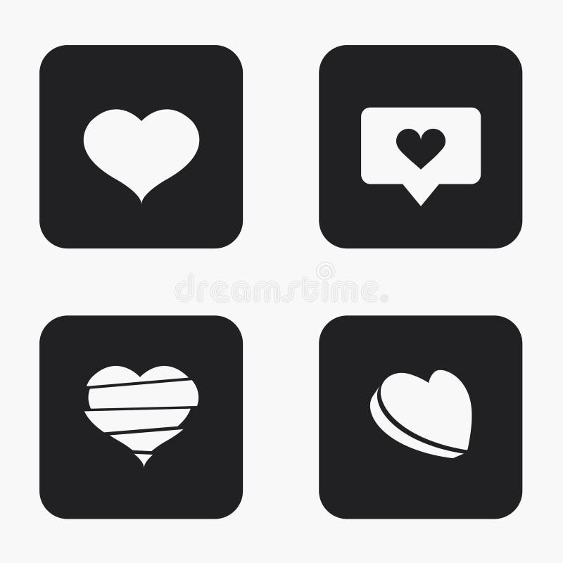 Vector Modern Heart Icons Set Stock Vector - Illustration of romantic ...