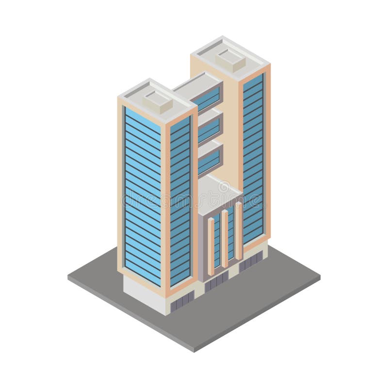 Isometric building icon stock illustration. Illustration of condominium ...