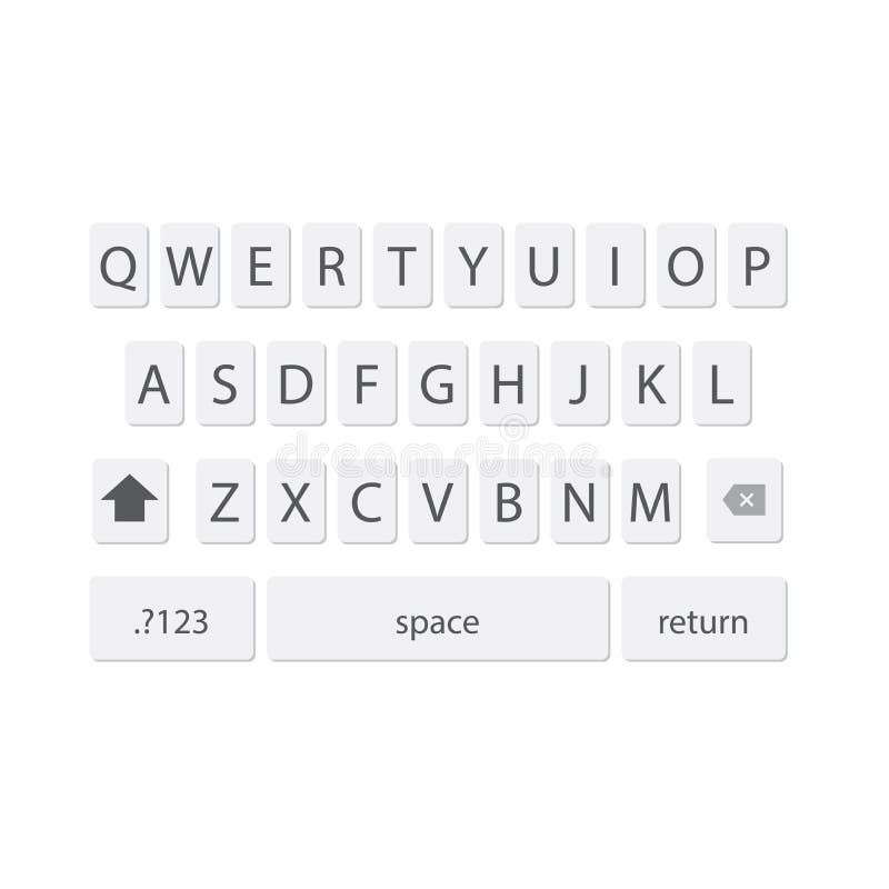 Vector Modern Keyboard of Smartphone, Alphabet Buttons Stock ...