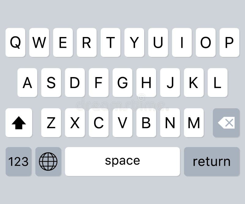Vector Modern Keyboard of Smartphone, Alphabet Buttons. Vector ...