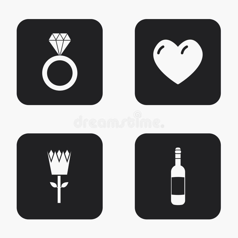 Vector Modern Love Icons Set Stock Vector - Illustration of vector ...