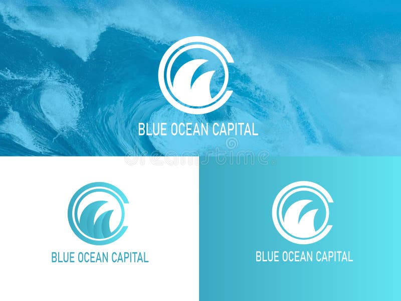 Vector Modern Minimalistic Clean Ocean Waves Logo Letter O Stock Vector ...