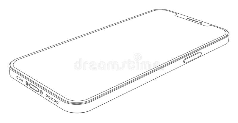 Vector Modern Mobile Phone Line Art Stock Vector - Illustration of ...