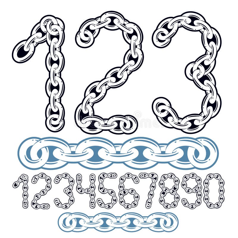 Vector Modern Numbers Collection. Trendy Numbers for Use As Poster ...