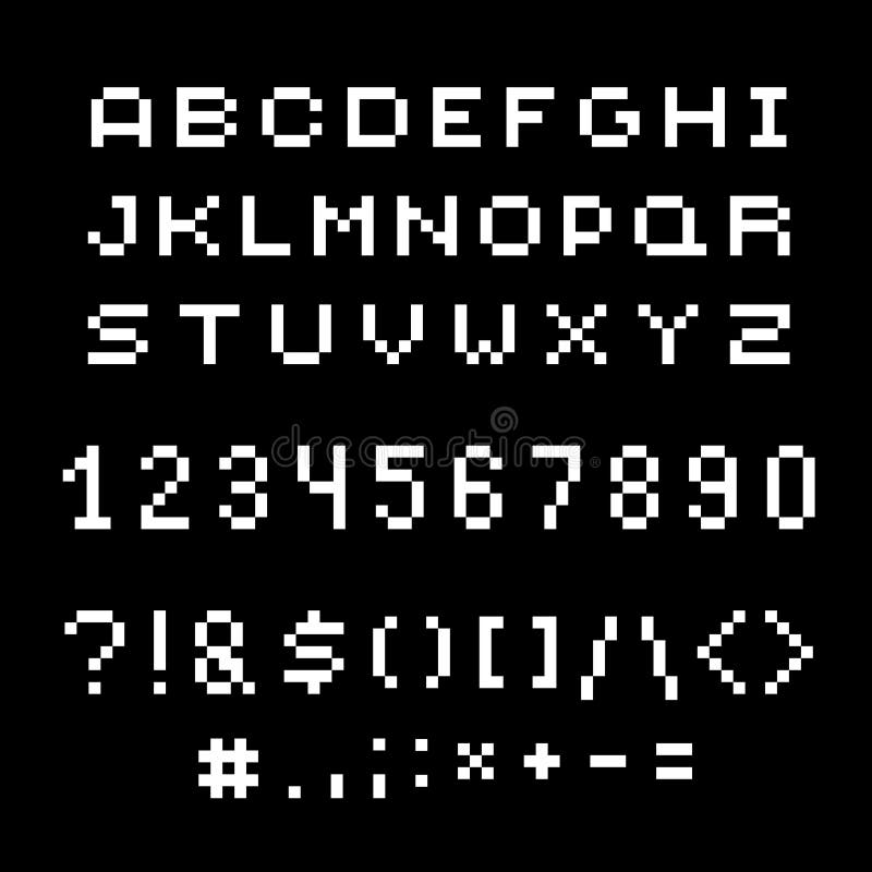 Vector Modern Numbers, Letters and Punctuation Marks Created in Stock ...