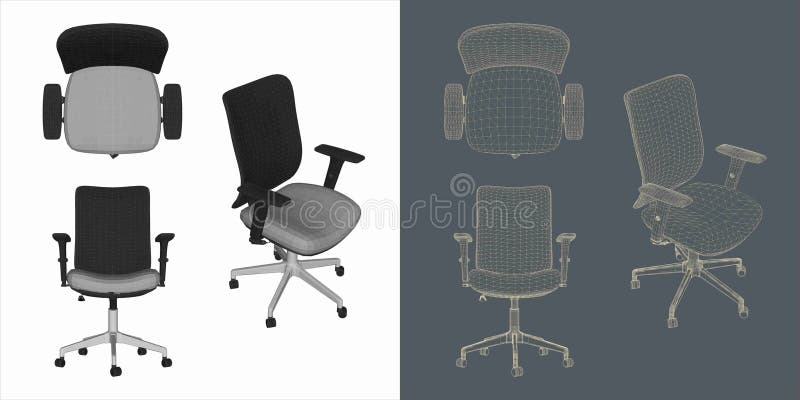 Vector Modern Office Chair Ergonomic Stock Illustration - Illustration ...