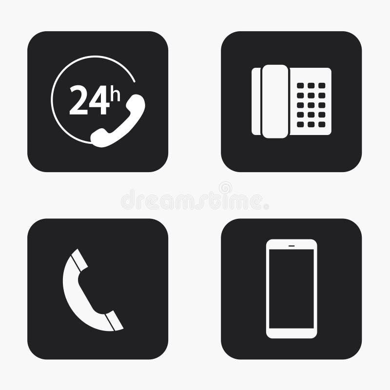 Vector Modern Phone Icons Set Stock Vector - Illustration of call ...