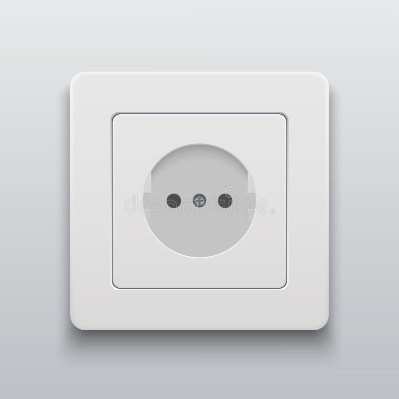 Vector Modern Power Socket Icon on Light Background. Stock Vector ...