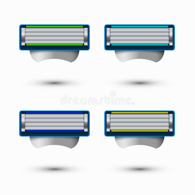 Modern Razor with Multiple Blades Vector Illustration Isolated on White ...