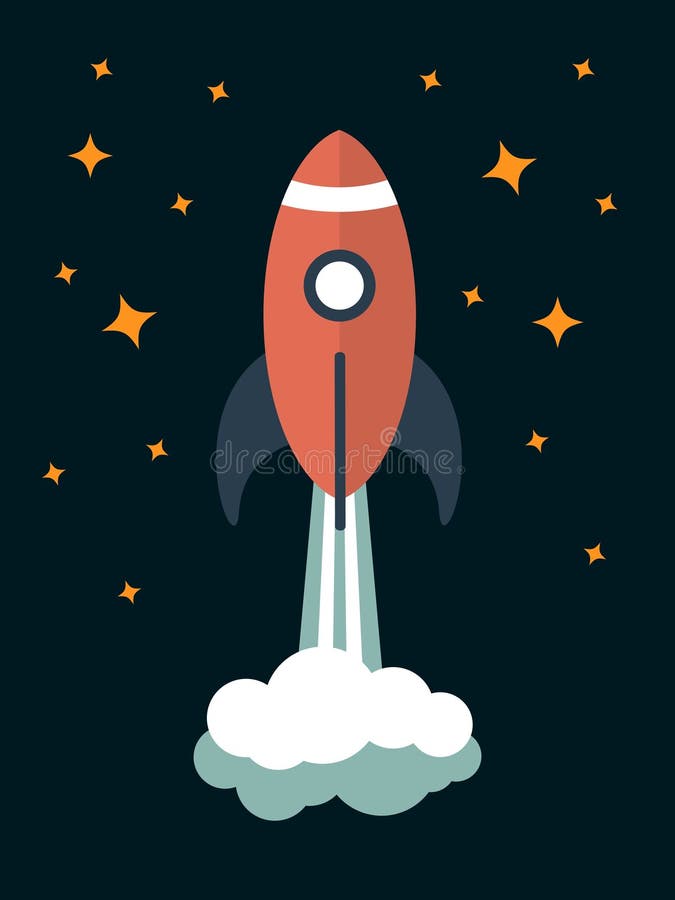 Vector Modern Rocket Illustration Stock Vector - Illustration of flat ...