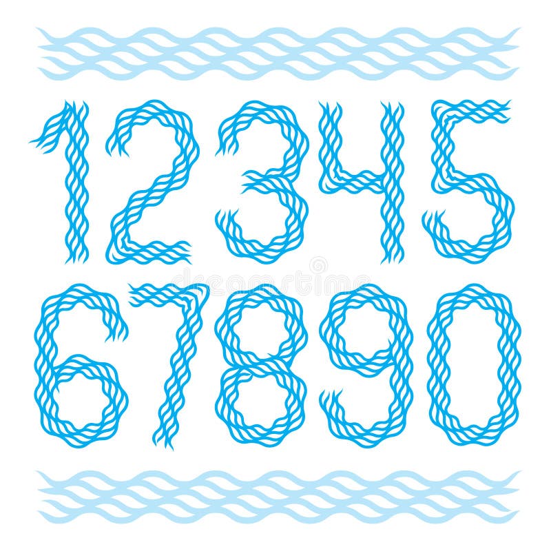 Vector Modern Rounded Numbers Collection Made with Abstract Flow Stock ...