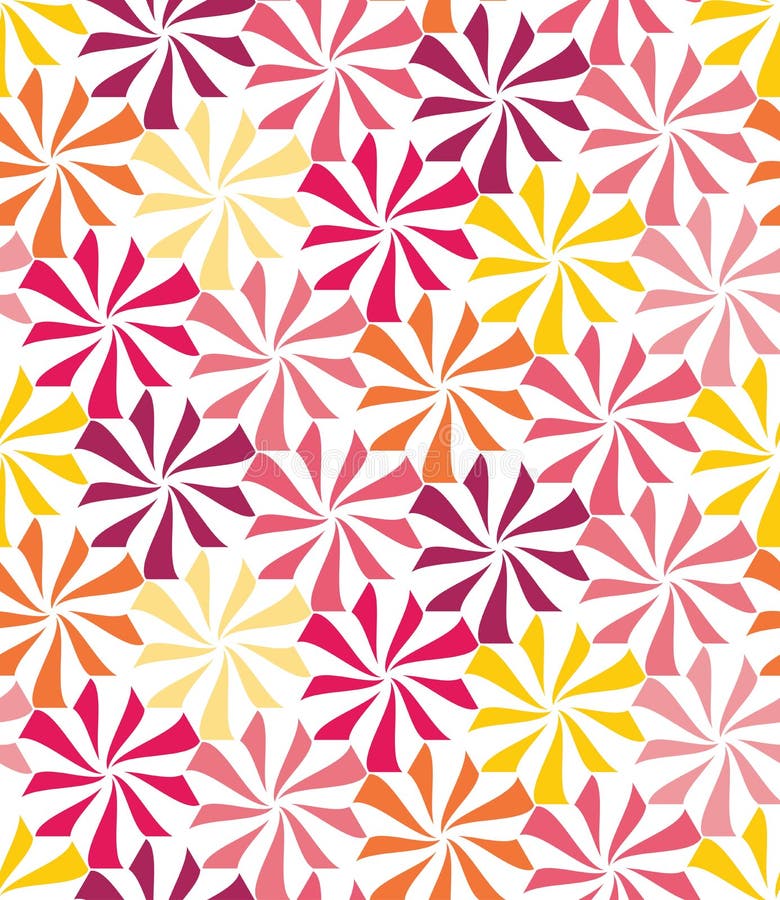Vector Modern Seamless Colorful Geometry Pattern Flowers Stock Vector