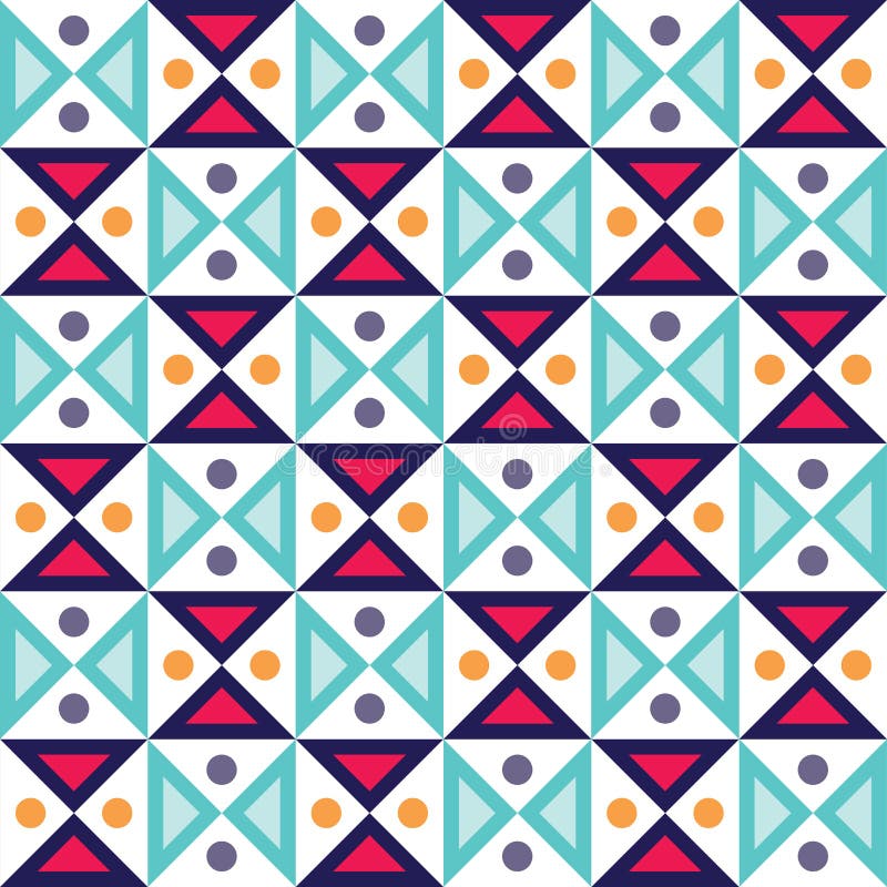 Vector Modern Seamless Colorful Geometry Triangles Dots Pattern, Color ...