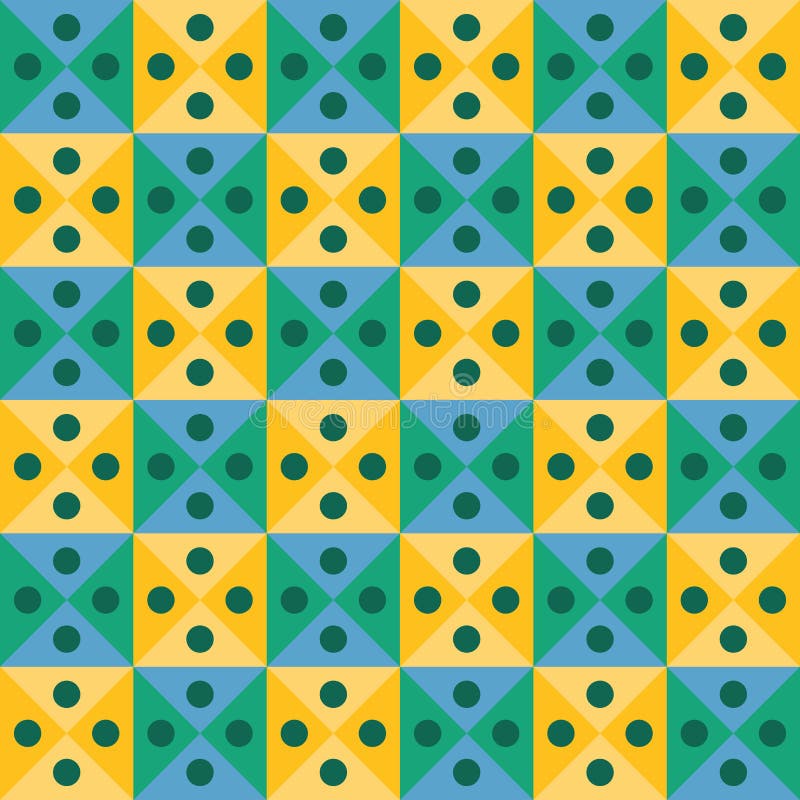 Vector Modern Seamless Colorful Geometry Triangles Dots Pattern, Color ...