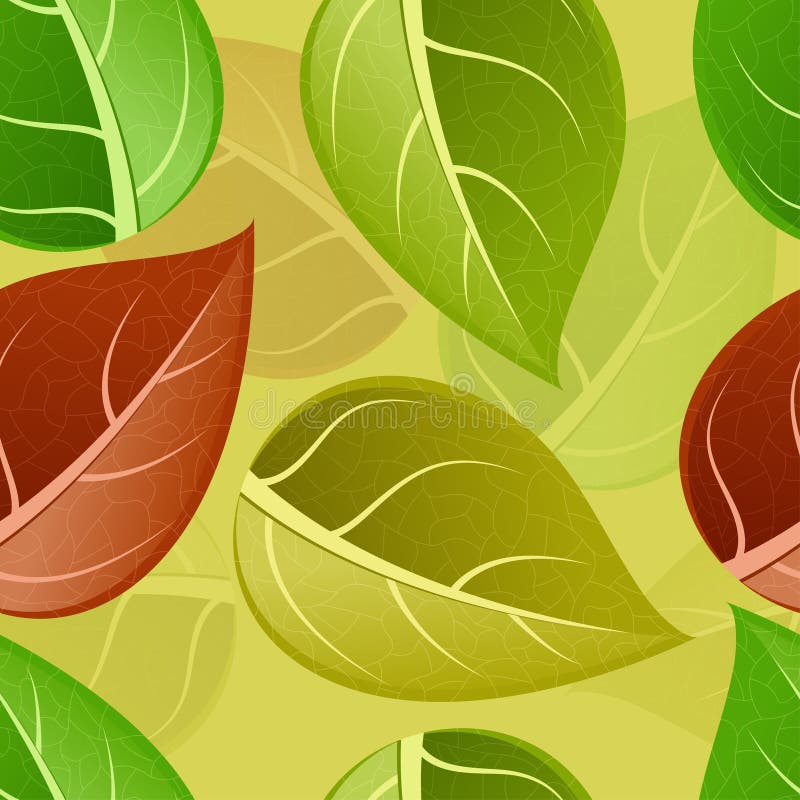 Vector Modern Seamless Colorful Leaf Pattern Background Stock Vector ...