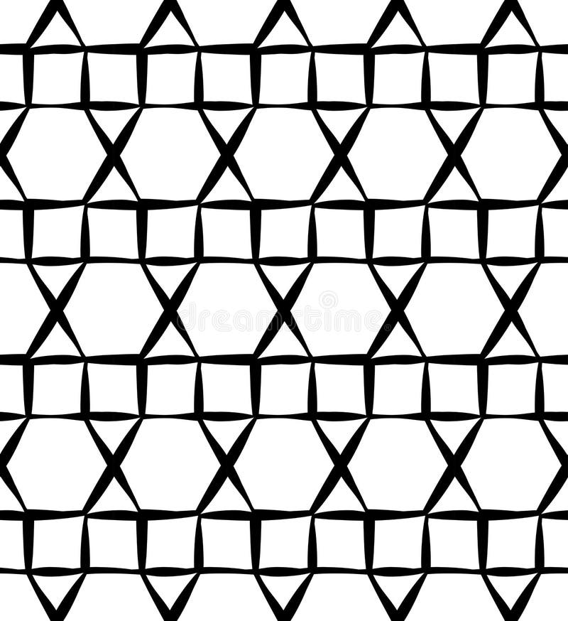 Vector Modern Seamless Sacred Geometry Pattern, Black and White Abstract Stock Vector ...