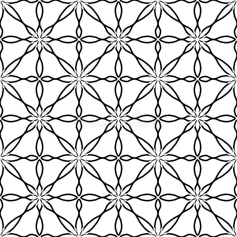 Vector Modern Seamless Geometry Pattern Floral Grid, Black and White ...