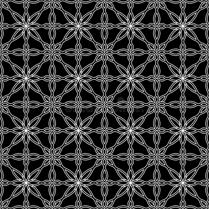 Vector Modern Seamless Geometry Pattern Floral Grid Black And White Abstract Stock Vector