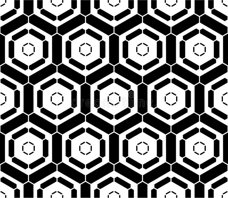 Vector Modern Seamless Geometry Pattern Hex, Black and White Abstract ...