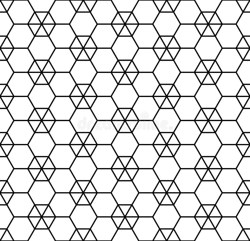 Vector Modern Seamless Geometry Pattern Hexagon, Black and White ...