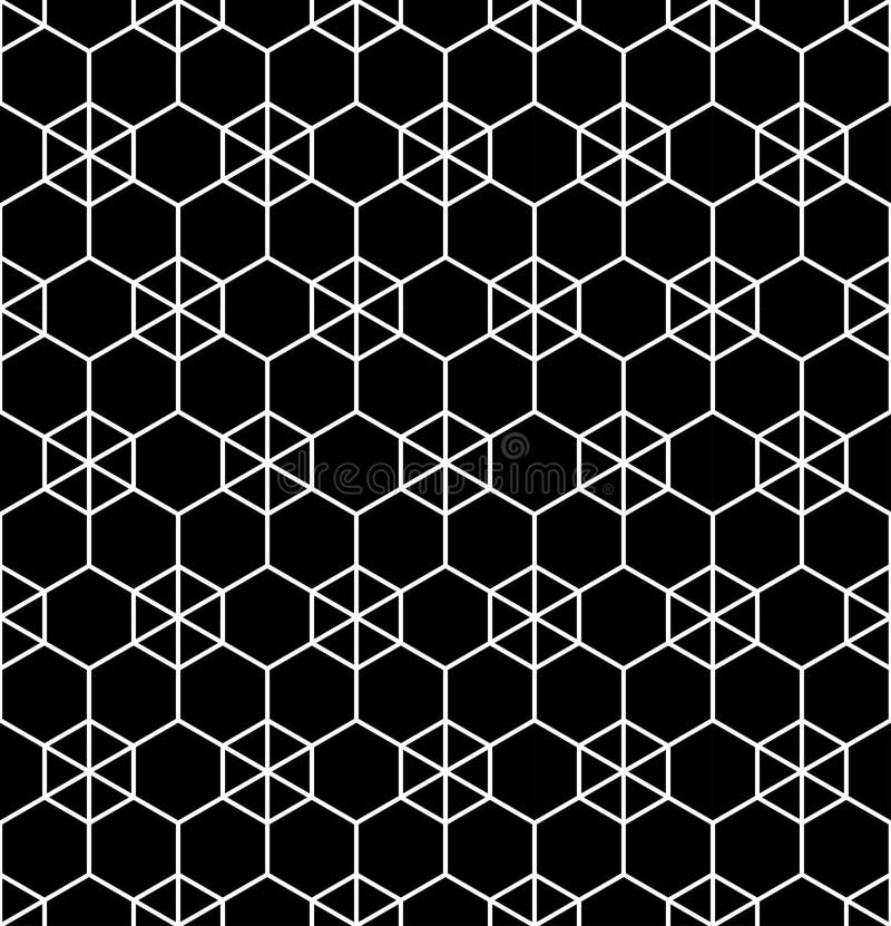 Vector Modern Seamless Geometry Pattern Hexagon, Black and White ...