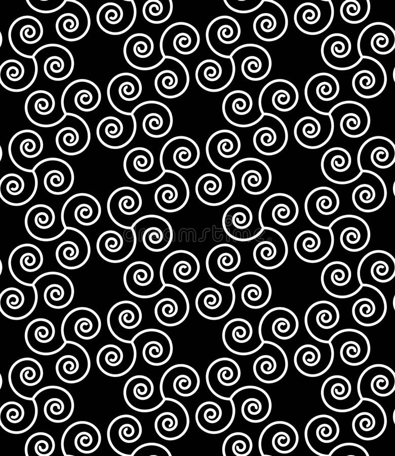 Vector Modern Seamless Geometry Pattern Spiral , Black and White ...