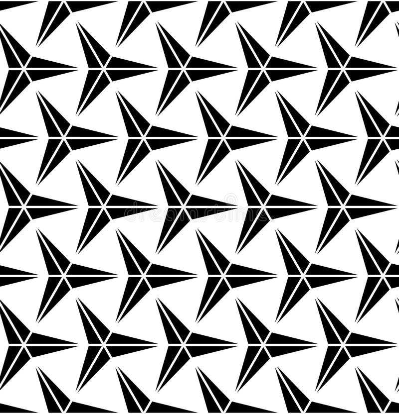 Vector Modern Seamless Geometry Pattern Three Point Star, Black and ...