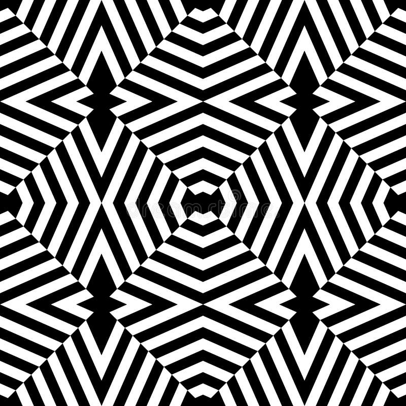 Vector Modern Seamless Geometry Pattern Trippy Black And White