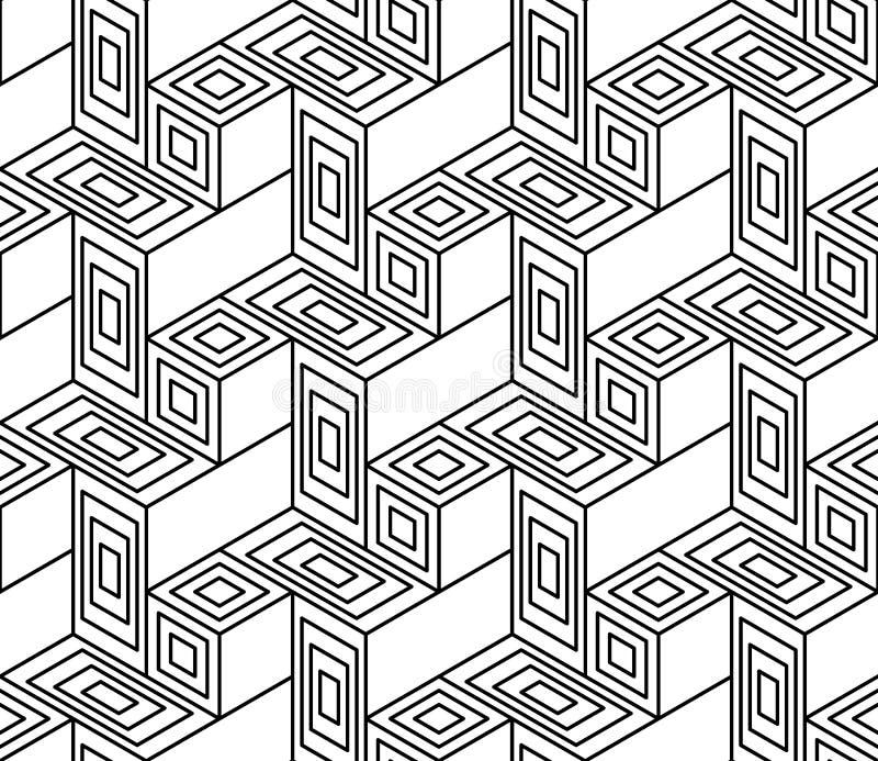 Vector Modern Seamless Geometry Pattern Trippy Black And White