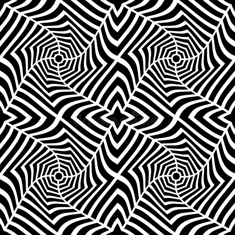 Vector Modern Seamless Geometry Pattern Trippy Black And White