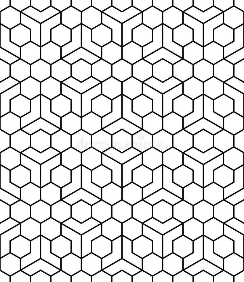 Vector Modern Seamless Sacred Geometry Pattern Black And White